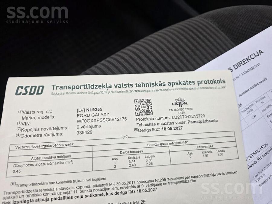 Синий Форд Галакси 2005 в Лудза, объемом двигателя 1.90 л и пробегом 340 тыс. км за 1850 €, фото 9 на AUTOMOTO.COM.LV