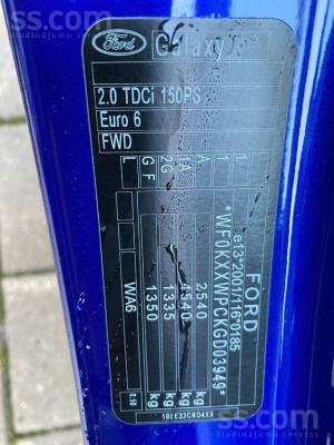 Blue Ford Galaxy 2016 in Kuldiga, with an engine capacity of 2.00 L and mileage of 227 thousand km for 13500 €, photo 7 on AUTOMOTO.COM.LV