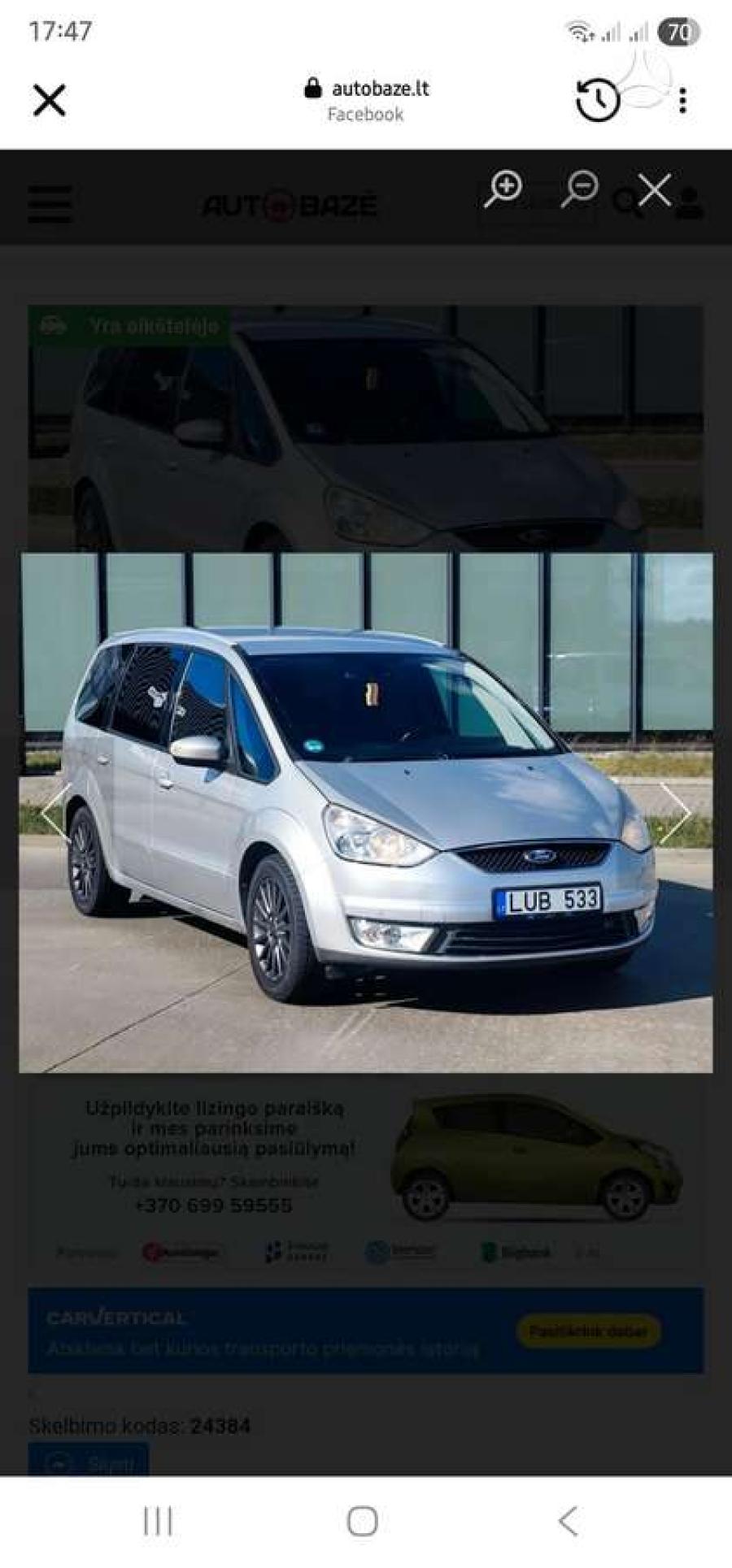 Grey Ford Galaxy 2008 in Siauliai, with an engine capacity of 2.00 L and mileage of 304 thousand km for 3200 €, photo 1 on AUTOMOTO.COM.LV