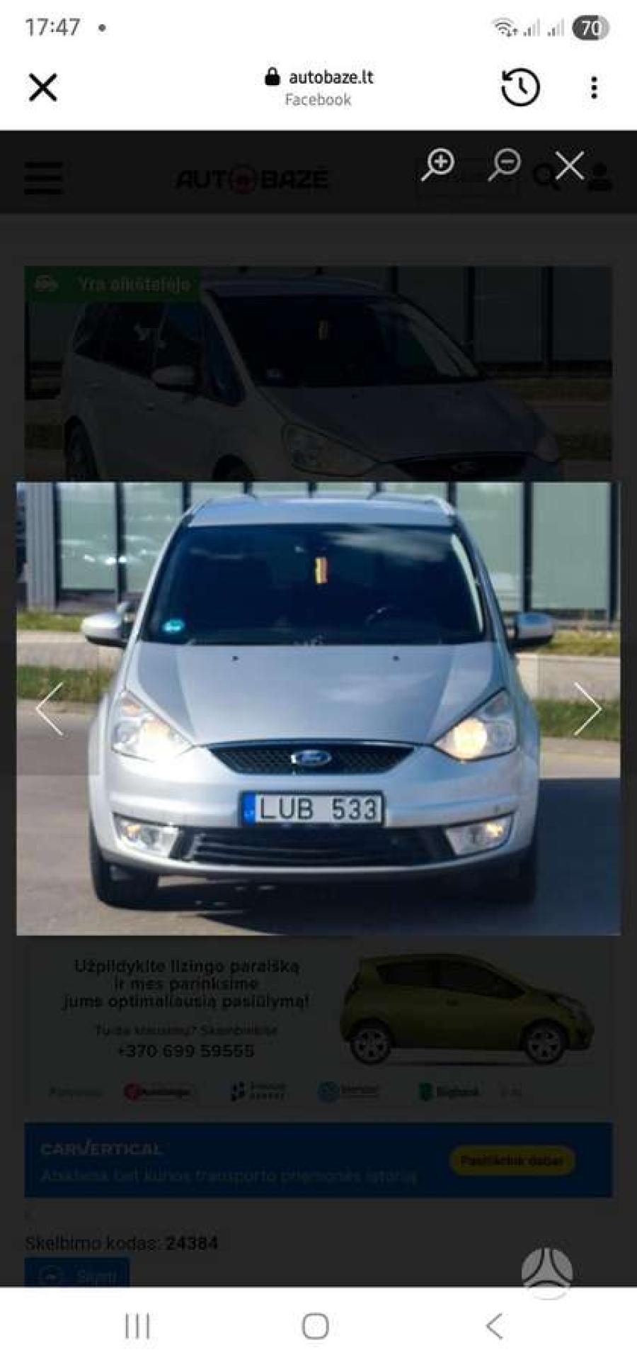 Grey Ford Galaxy 2008 in Siauliai, with an engine capacity of 2.00 L and mileage of 304 thousand km for 3200 €, photo 3 on AUTOMOTO.COM.LV