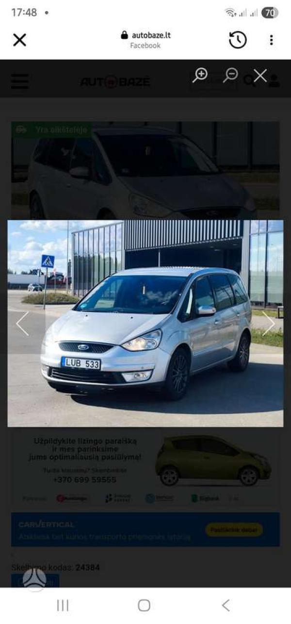 Grey Ford Galaxy 2008 in Siauliai, with an engine capacity of 2.00 L and mileage of 304 thousand km for 3200 €, photo 3 on AUTOMOTO.COM.LV