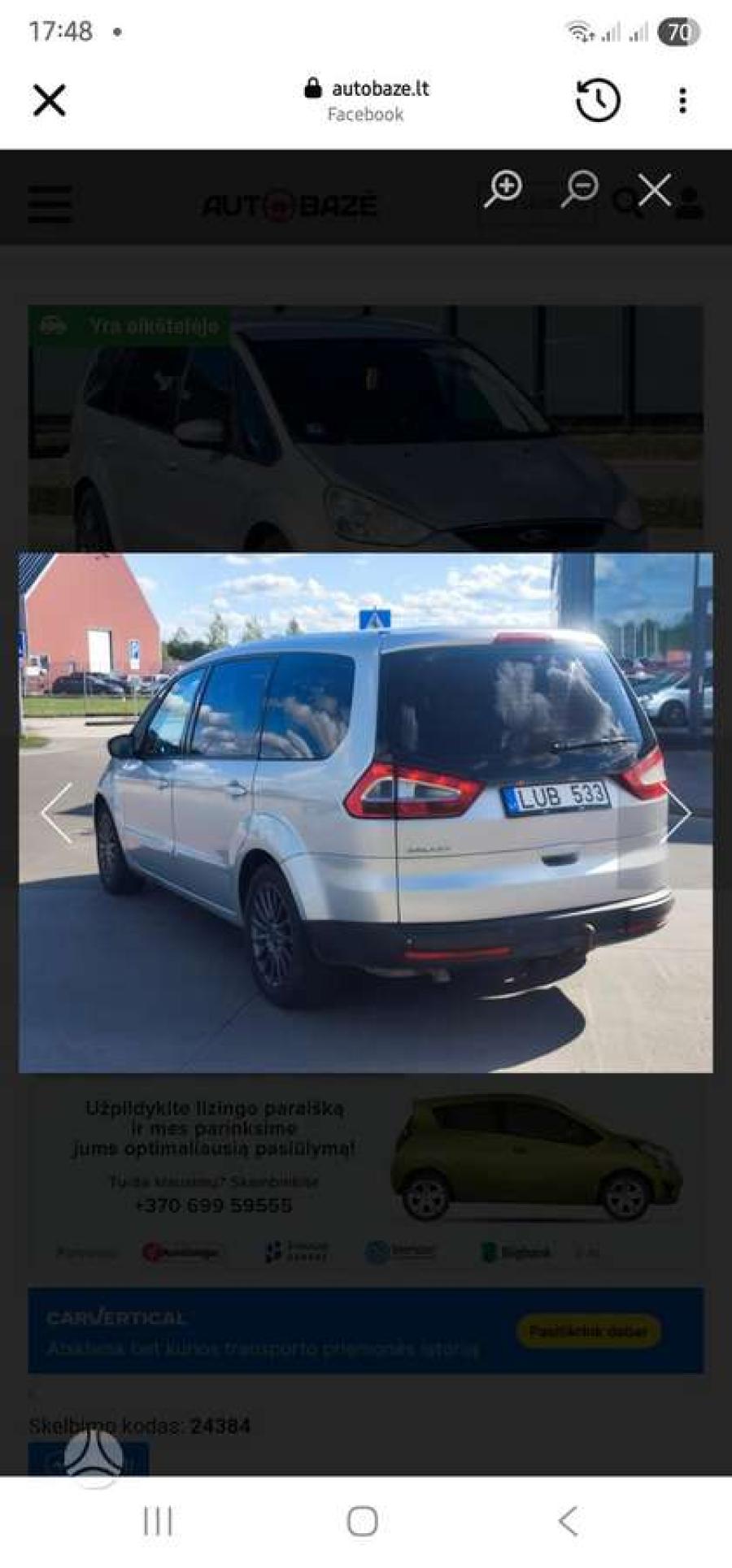 Grey Ford Galaxy 2008 in Siauliai, with an engine capacity of 2.00 L and mileage of 304 thousand km for 3200 €, photo 6 on AUTOMOTO.COM.LV