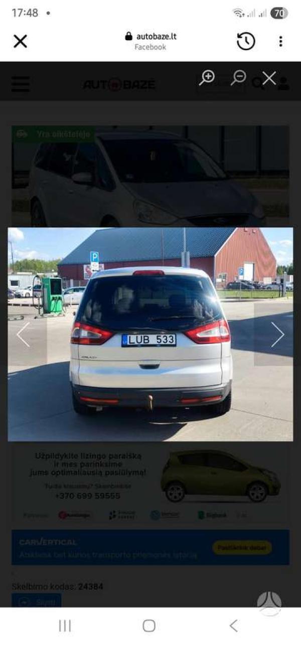 Grey Ford Galaxy 2008 in Siauliai, with an engine capacity of 2.00 L and mileage of 304 thousand km for 3200 €, photo 6 on AUTOMOTO.COM.LV