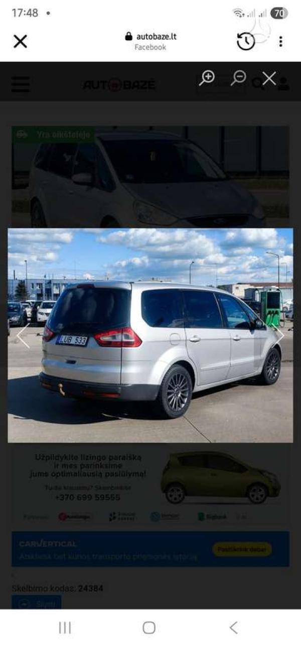 Grey Ford Galaxy 2008 in Siauliai, with an engine capacity of 2.00 L and mileage of 304 thousand km for 3200 €, photo 7 on AUTOMOTO.COM.LV