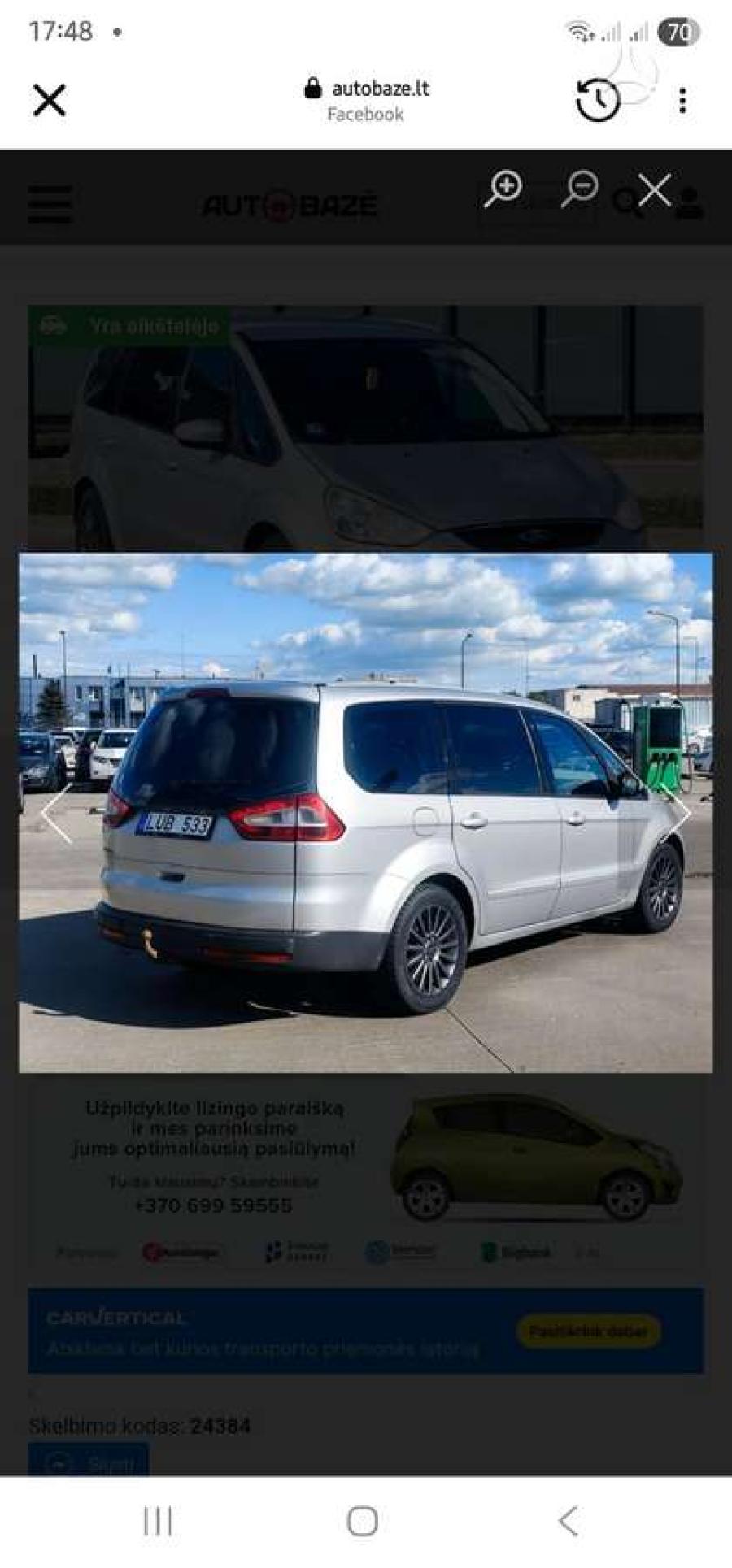 Grey Ford Galaxy 2008 in Siauliai, with an engine capacity of 2.00 L and mileage of 304 thousand km for 3200 €, photo 8 on AUTOMOTO.COM.LV