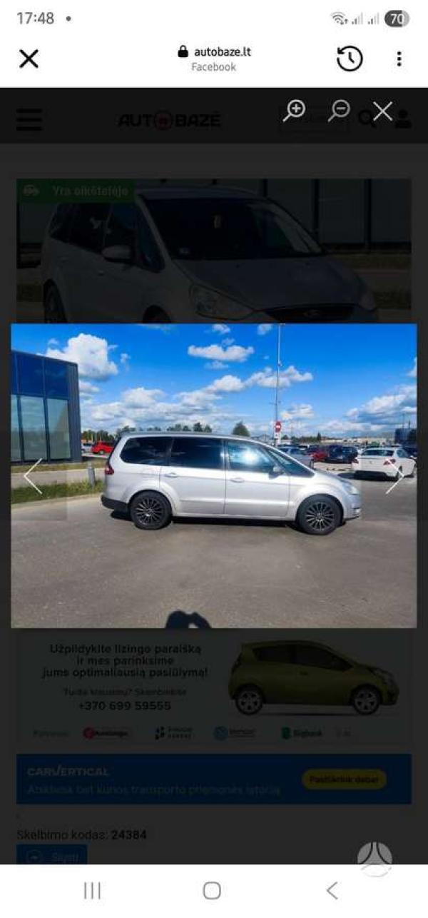 Grey Ford Galaxy 2008 in Siauliai, with an engine capacity of 2.00 L and mileage of 304 thousand km for 3200 €, photo 8 on AUTOMOTO.COM.LV