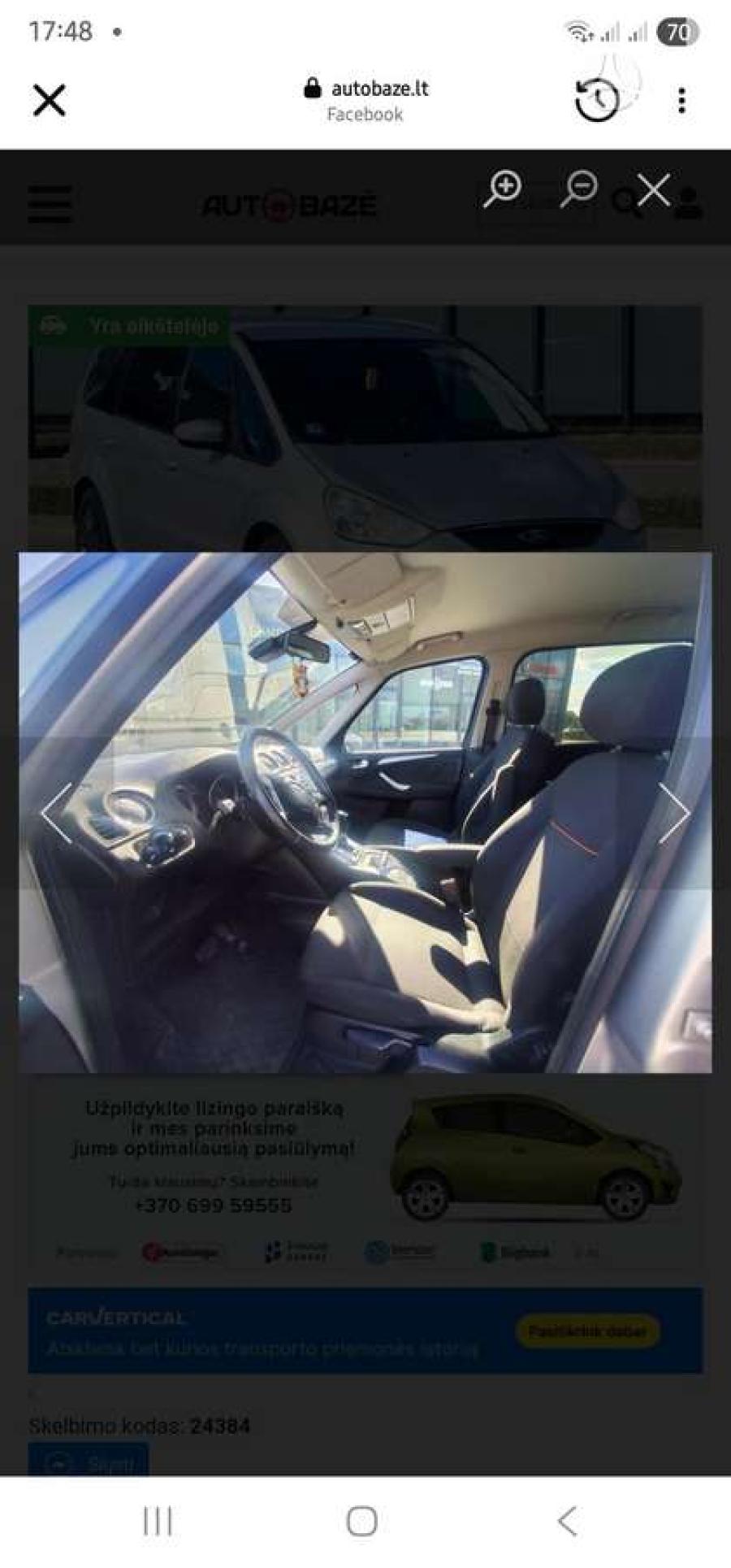 Grey Ford Galaxy 2008 in Siauliai, with an engine capacity of 2.00 L and mileage of 304 thousand km for 3200 €, photo 10 on AUTOMOTO.COM.LV
