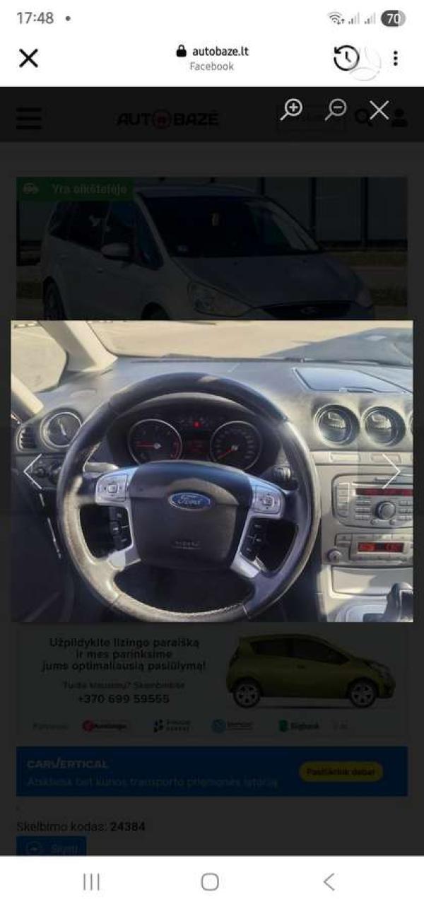 Grey Ford Galaxy 2008 in Siauliai, with an engine capacity of 2.00 L and mileage of 304 thousand km for 3200 €, photo 10 on AUTOMOTO.COM.LV