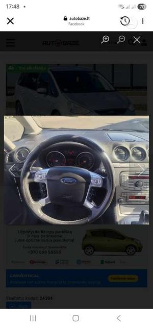 Grey Ford Galaxy 2008 in Siauliai, with an engine capacity of 2.00 L and mileage of 304 thousand km for 3200 €, photo 11 on AUTOMOTO.COM.LV