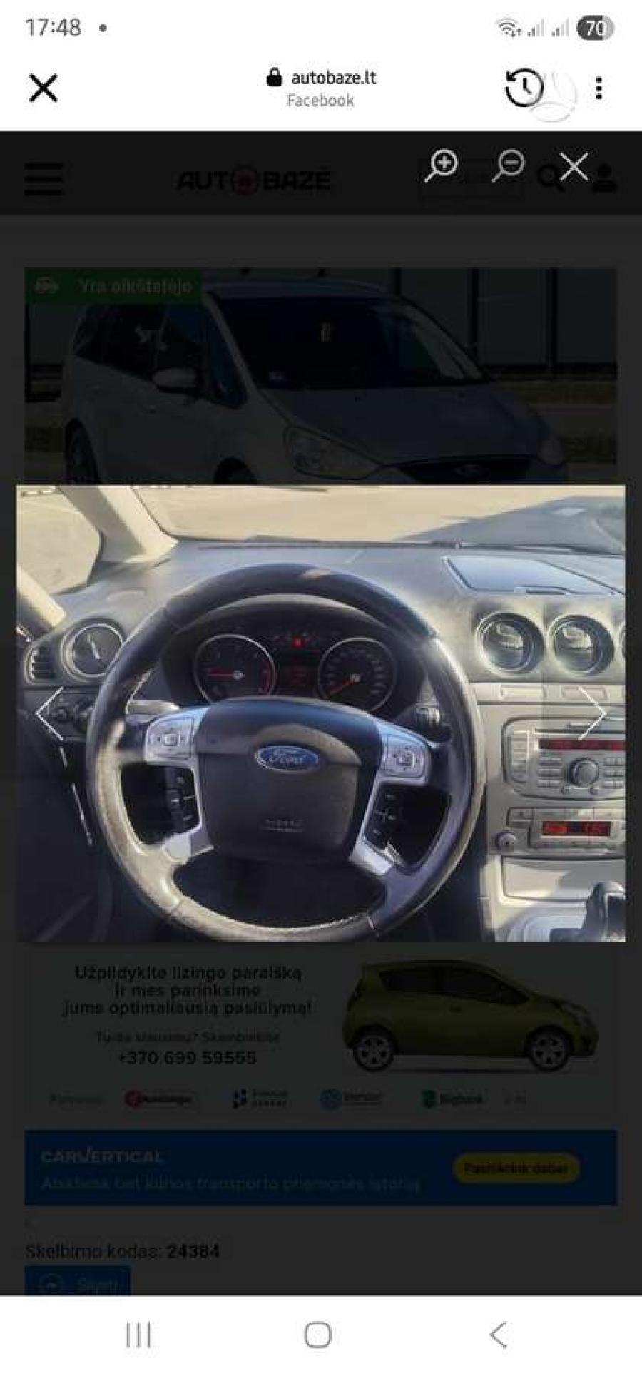 Grey Ford Galaxy 2008 in Siauliai, with an engine capacity of 2.00 L and mileage of 304 thousand km for 3200 €, photo 11 on AUTOMOTO.COM.LV
