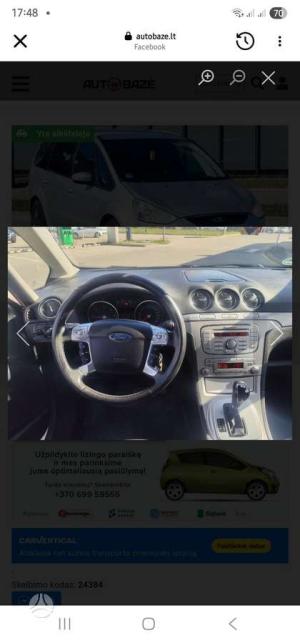 Grey Ford Galaxy 2008 in Siauliai, with an engine capacity of 2.00 L and mileage of 304 thousand km for 3200 €, photo 12 on AUTOMOTO.COM.LV