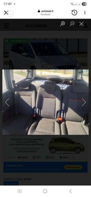 Grey Ford Galaxy 2008 in Siauliai, with an engine capacity of 2.00 L and mileage of 304 thousand km for 3200 €, photo 14 on AUTOMOTO.COM.LV