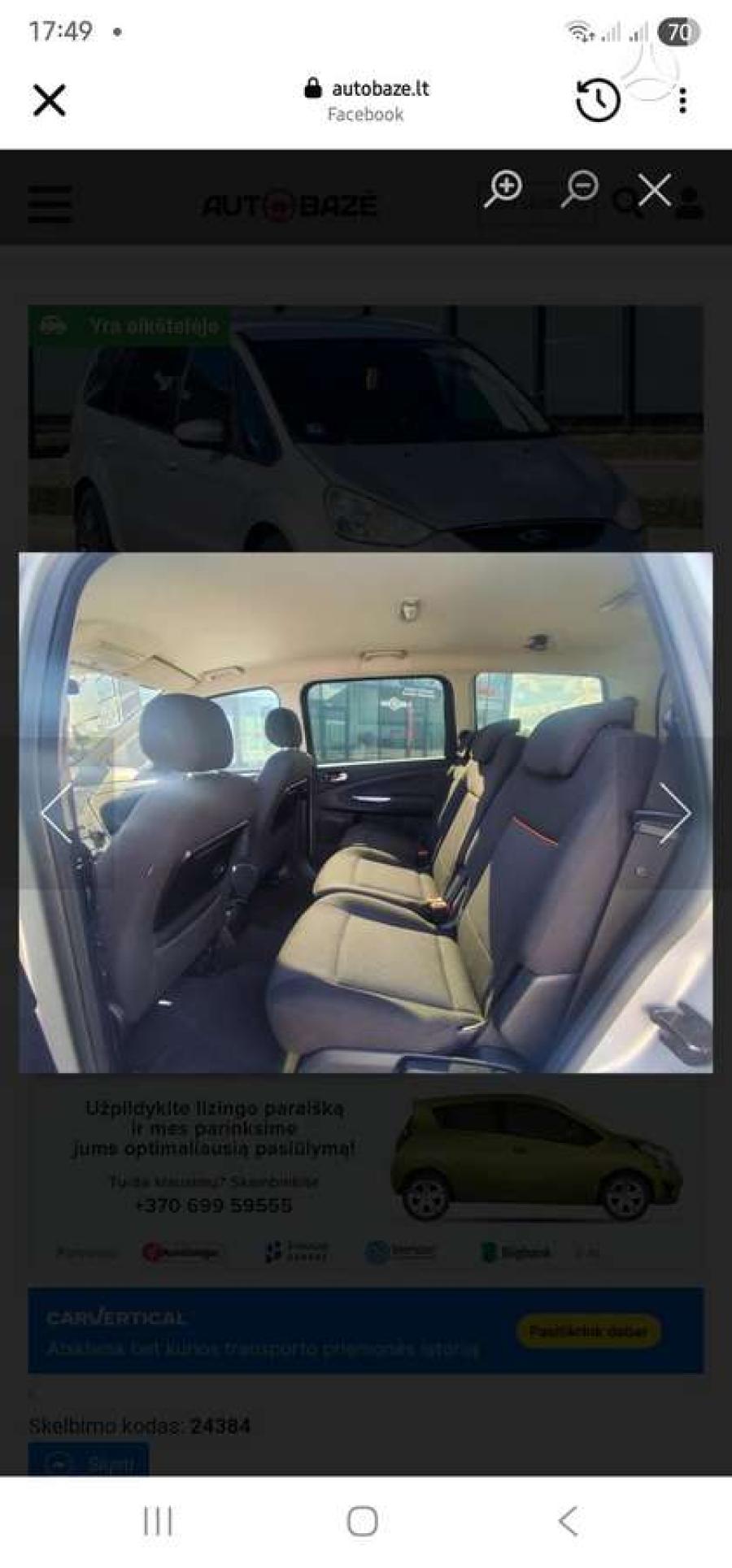 Grey Ford Galaxy 2008 in Siauliai, with an engine capacity of 2.00 L and mileage of 304 thousand km for 3200 €, photo 15 on AUTOMOTO.COM.LV