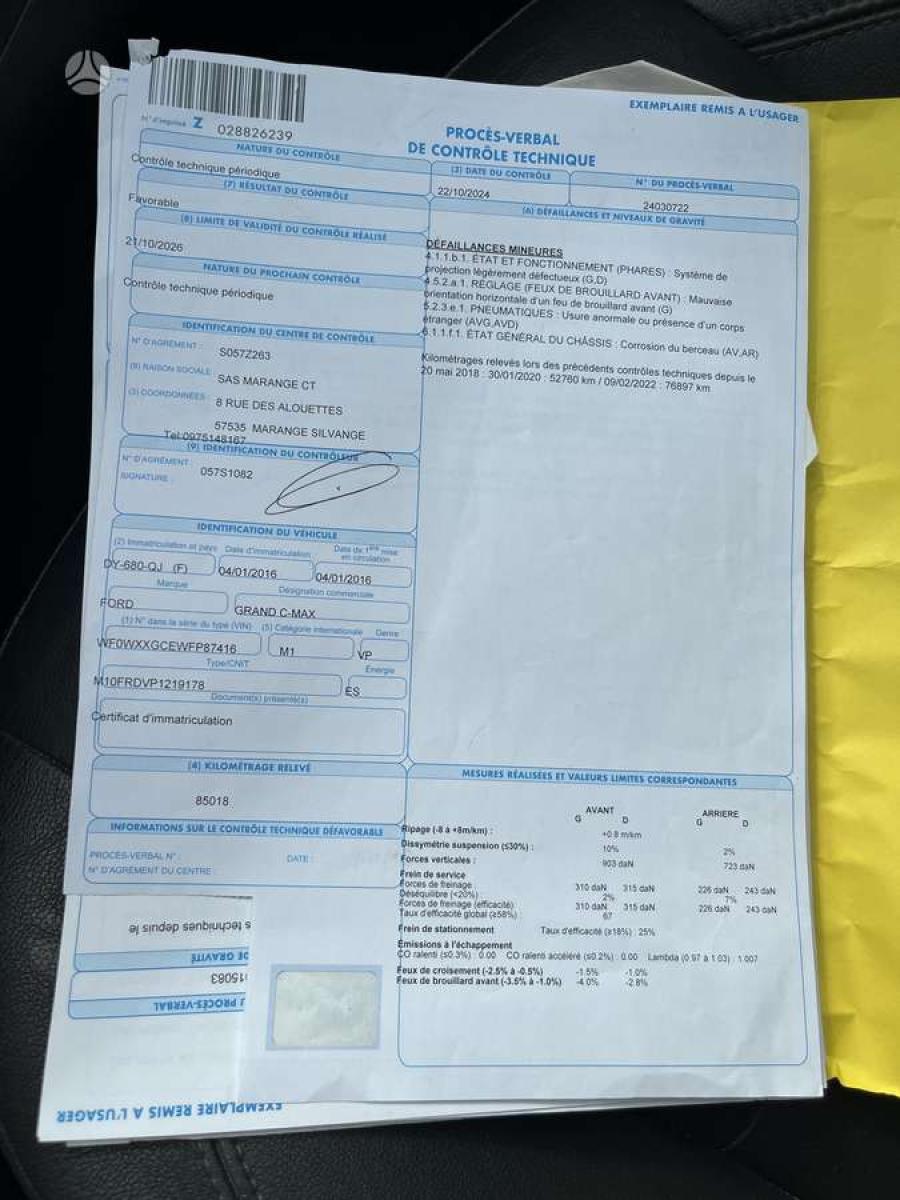 Balts Ford Grand C-MAX 2016 Tauragė, ar dzinēja tilpumu 1.00 L un nobraukumu 92 tūkst. km par 5900 €, foto 28 vietnē AUTOMOTO.COM.LV