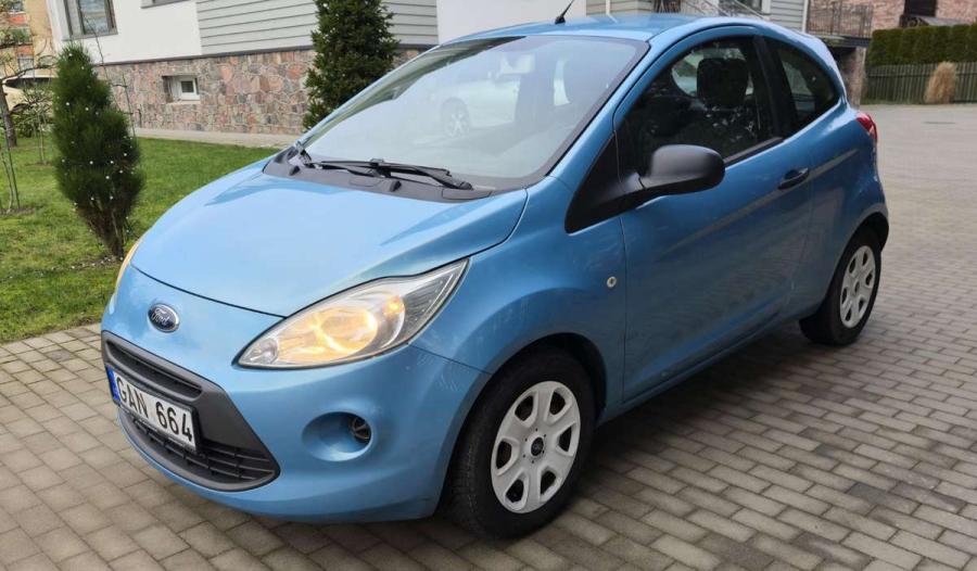 Blue Ford KA 2012 in Palanga, with an engine capacity of 1.24 L and mileage of 92 thousand km for 2250 €, photo 1 on AUTOMOTO.COM.LV