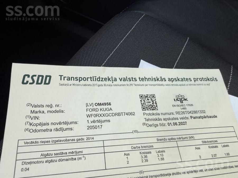 Black Ford Kuga 2011 in Rezekne, with an engine capacity of 2.00 L and mileage of 0 thousand km for 6450 €, photo 22 on AUTOMOTO.COM.LV
