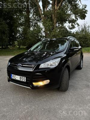 Black Ford Kuga 2015 in Riga, with an engine capacity of 2.00 L and mileage of 115 thousand km for 9500 €, photo  on AUTOMOTO.COM.LV