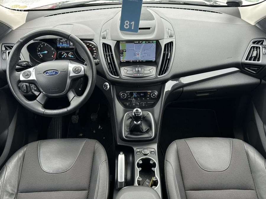 Black Ford Kuga 2016 in Kaunas, with an engine capacity of 1.50 L and mileage of 126 thousand km for 11473 €, photo 12 on AUTOMOTO.COM.LV