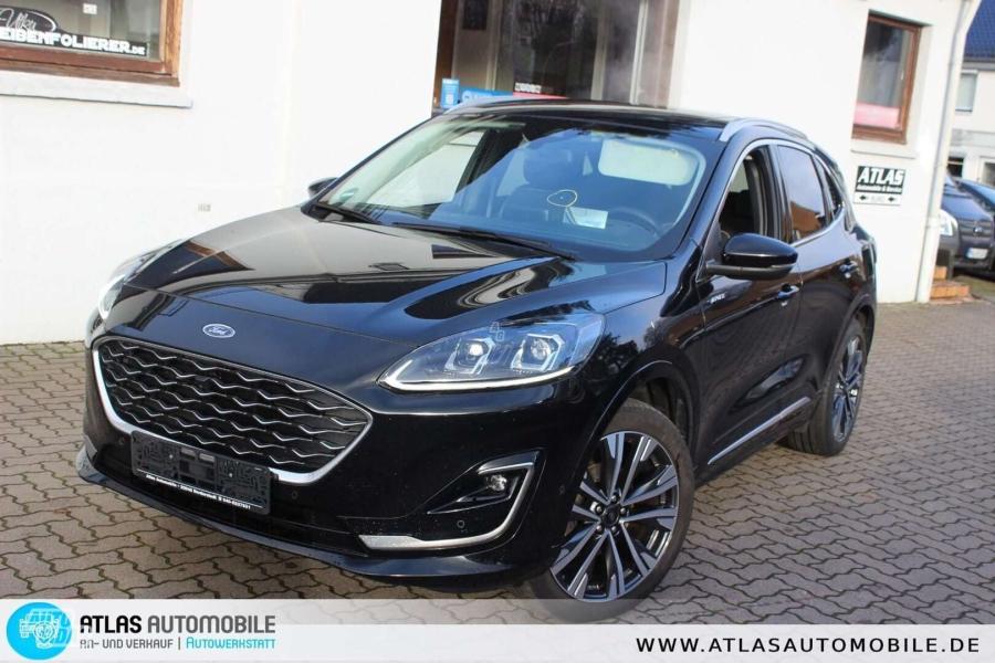 Black Ford Kuga 2022 in Kaunas, with an engine capacity of 2.00 L and mileage of 77 thousand km for 30067 €, photo 1 on AUTOMOTO.COM.LV