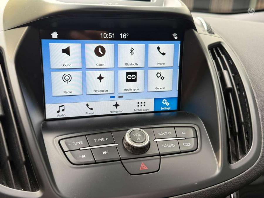 Blue Ford Kuga 2018 in Kaunas, with an engine capacity of 1.50 L and mileage of 254 thousand km for 9600 €, photo 11 on AUTOMOTO.COM.LV