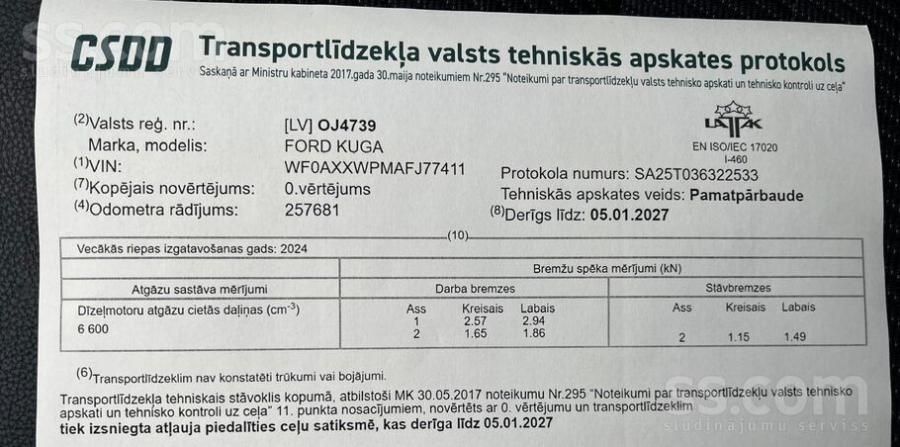 Зеленый Форд Куга 2016 в Кулдига, объемом двигателя 2.00 л и пробегом 258 тыс. км за 9290 €, фото 24 на AUTOMOTO.COM.LV