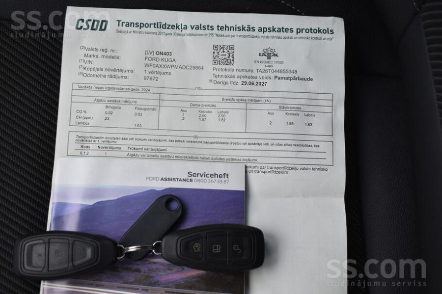 Серый Форд Куга 2013 в Талси, объемом двигателя 1.60 л и пробегом 97 тыс. км за 7900 €, фото 24 на AUTOMOTO.COM.LV