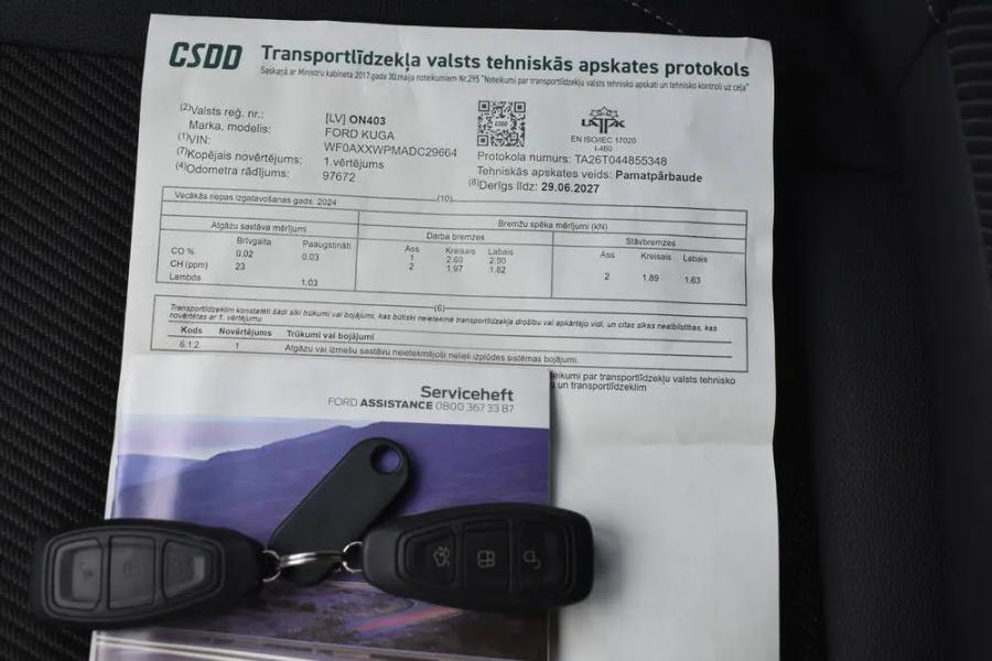 Grey Ford Kuga 2013 in Talsi, with an engine capacity of 1.60 L and mileage of 97 thousand km for 7900 €, photo 24 on AUTOMOTO.COM.LV
