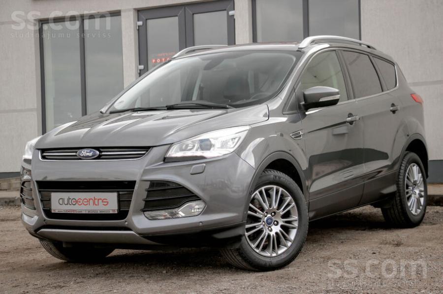 Grey Ford Kuga 2014 in Tukums, with an engine capacity of 2.00 L and mileage of 217 thousand km for 9480 €, photo 1 on AUTOMOTO.COM.LV