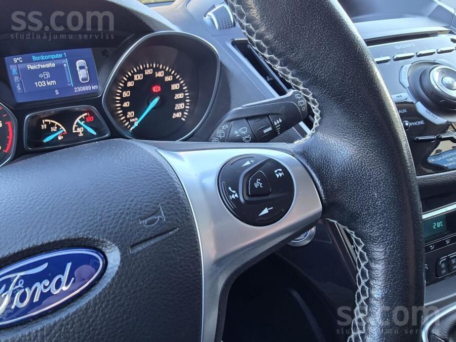 Grey Ford Kuga 2015 in Kuldiga, with an engine capacity of 2.00 L and mileage of 231 thousand km for 9200 €, photo 14 on AUTOMOTO.COM.LV