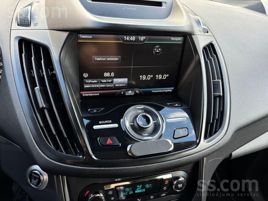 Grey Ford Kuga 2016 in Riga, with an engine capacity of 1.50 L and mileage of 143 thousand km for 8650 €, photo 14 on AUTOMOTO.COM.LV
