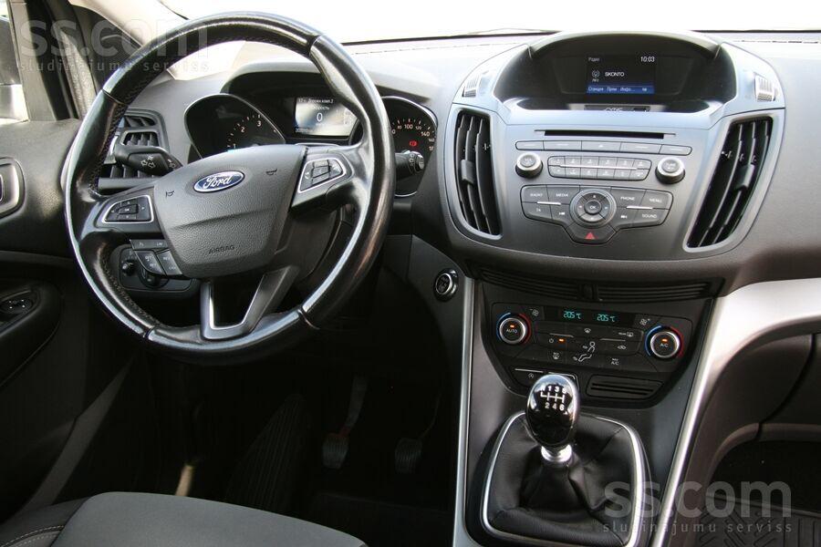 Grey Ford Kuga 2017 in Tukums, with an engine capacity of 2.00 L and mileage of 202 thousand km for 11650 €, photo 10 on AUTOMOTO.COM.LV