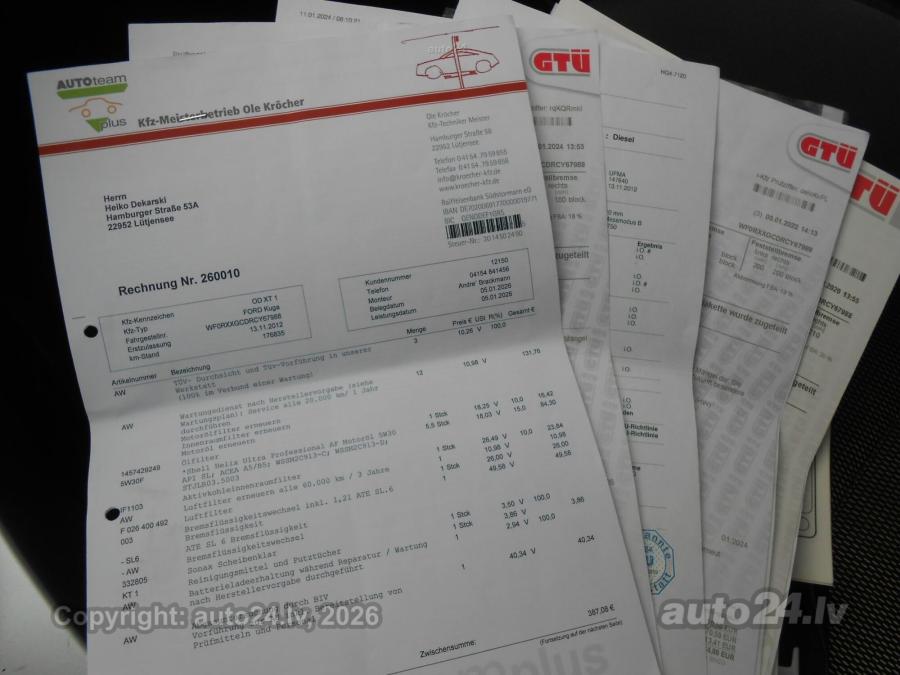 Grey Ford Kuga 2012 in Viljandi, with an engine capacity of 2.00 L and mileage of 180 thousand km for 7990 €, photo 17 on AUTOMOTO.COM.LV