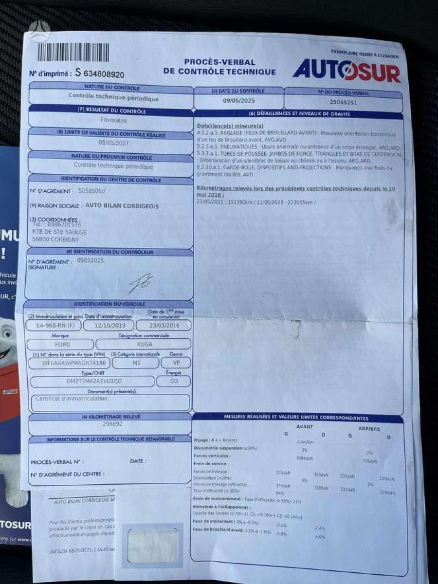 Красный Форд Куга 2016 в Таураге, объемом двигателя 2.00 л и пробегом 300 тыс. км за 7999 €, фото 26 на AUTOMOTO.COM.LV