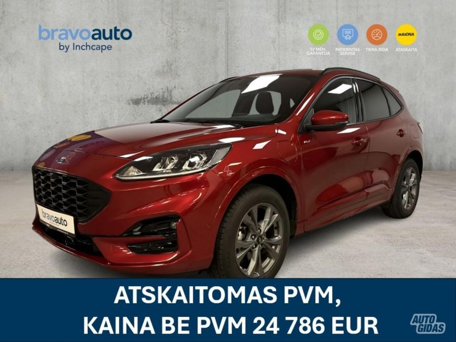 Red Ford Kuga 2023 in Vilnius, with an engine capacity of 2.50 L and mileage of 43 thousand km for 28999 €, photo 1 on AUTOMOTO.COM.LV