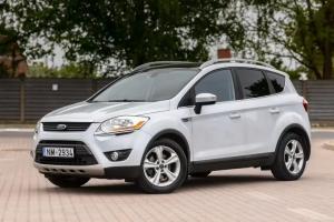 White Ford Kuga 2008 in Jelgava, with an engine capacity of 2.00 L and mileage of 221 thousand km for 6900 €, photo  on AUTOMOTO.COM.LV