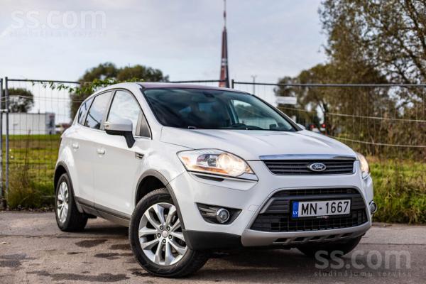 Ford Kuga 2008 Rīga vietnē Balts Ford Kuga 2008 Rīga, ar dzinēja tilpumu 2.00 L un nobraukumu 373 tūkst. km par 4990 €, foto 3 vietnē AUTOMOTO.COM.LV