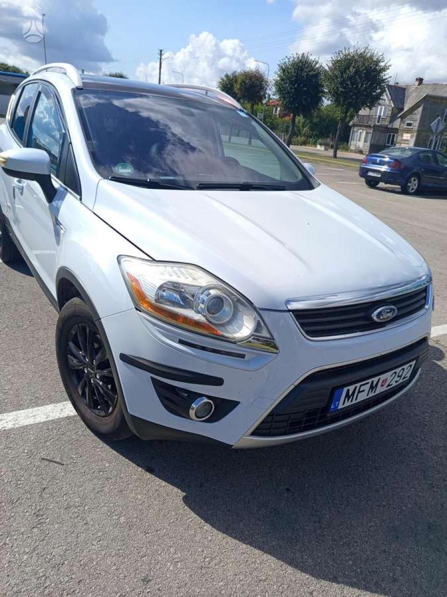 White Ford Kuga 2009 in Kazlu Ruda, with an engine capacity of 2.00 L and mileage of 277 thousand km for 5250 €, photo 3 on AUTOMOTO.COM.LV