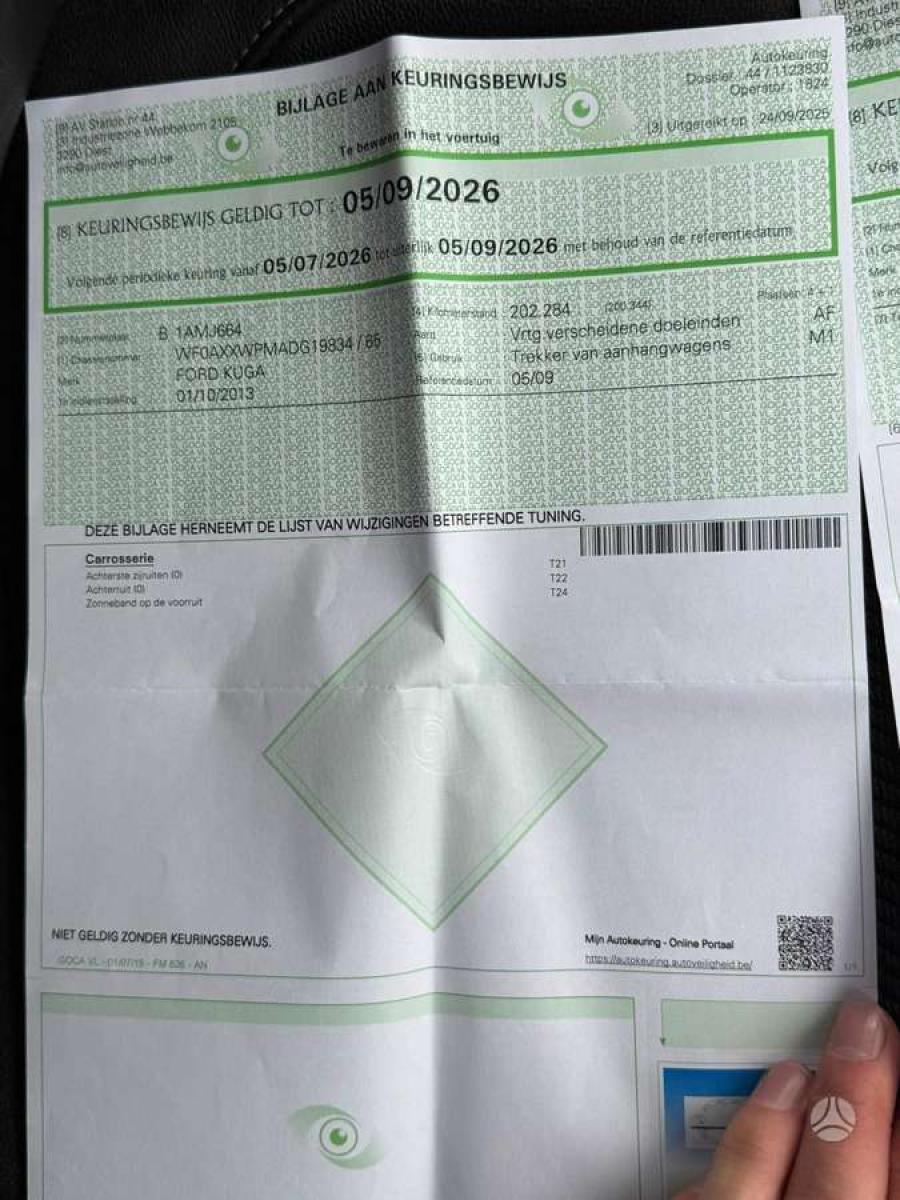 Белый Форд Куга 2013 в Шяуляй, объемом двигателя 2.00 л и пробегом 210 тыс. км за 5950 €, фото 7 на AUTOMOTO.COM.LV