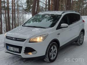 White Ford Kuga 2014 in Daugavpils, with an engine capacity of 2.00 L and mileage of 156 thousand km for 7250 €, photo  on AUTOMOTO.COM.LV