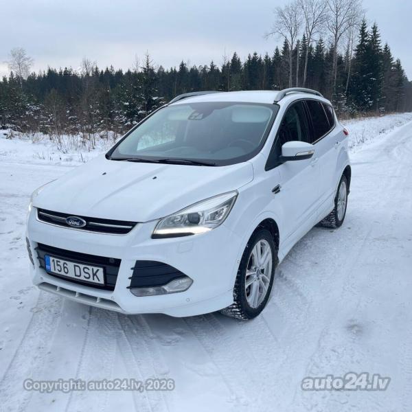 White Ford Kuga 2014 in Tallinn, with an engine capacity of 2.00 L and mileage of 259 thousand km for 7200 €, photo 1 on AUTOMOTO.COM.LV