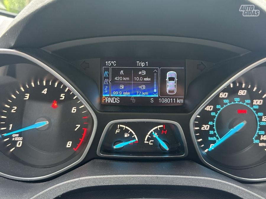 White Ford Kuga 2014 in Alytus, with an engine capacity of 2.00 L and mileage of 108 thousand km for 8300 €, photo 15 on AUTOMOTO.COM.LV