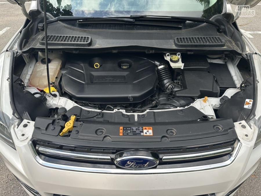 White Ford Kuga 2014 in Alytus, with an engine capacity of 2.00 L and mileage of 108 thousand km for 8300 €, photo 16 on AUTOMOTO.COM.LV