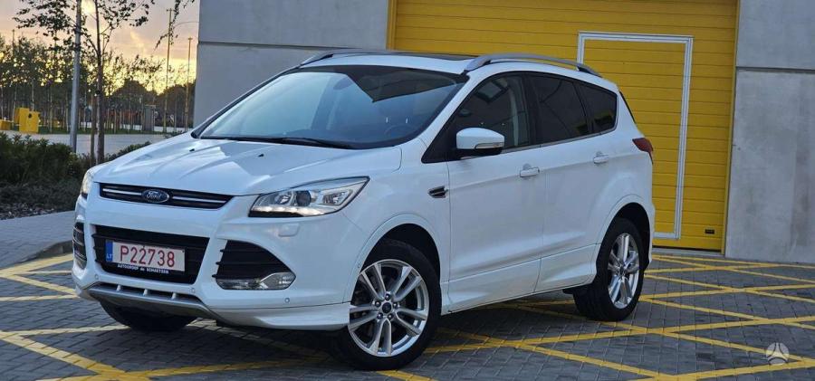 Balts Ford Kuga 2015 Klaipėda, ar dzinēja tilpumu 2.00 L un nobraukumu 113 tūkst. km par 10600 €, foto 1 vietnē AUTOMOTO.COM.LV