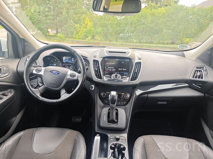 White Ford Kuga 2016 in Jekabpils, with an engine capacity of 2.00 L and mileage of 206 thousand km for 9100 €, photo 13 on AUTOMOTO.COM.LV