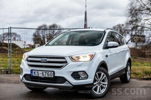 White Ford Kuga 2017 in Riga, with an engine capacity of 1.50 L and mileage of 165 thousand km for 11990 €, photo 1 on AUTOMOTO.COM.LV