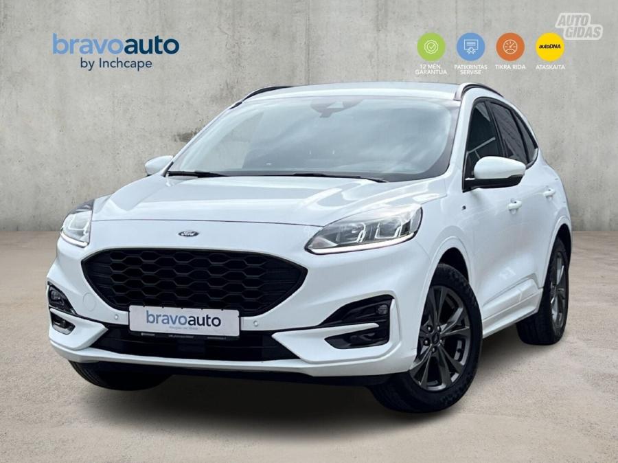 White Ford Kuga 2021 in Kaunas, with an engine capacity of 1.50 L and mileage of 92 thousand km for 17492 €, photo 1 on AUTOMOTO.COM.LV