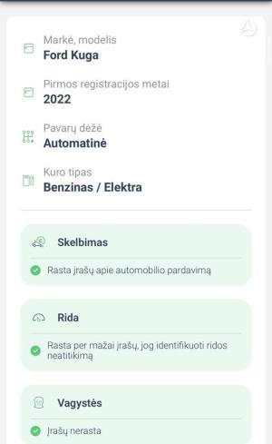 Белый Форд Куга 2022 в Мариямполе, объемом двигателя 2.49 л и пробегом 190 тыс. км за 16900 €, фото 37 на AUTOMOTO.COM.LV