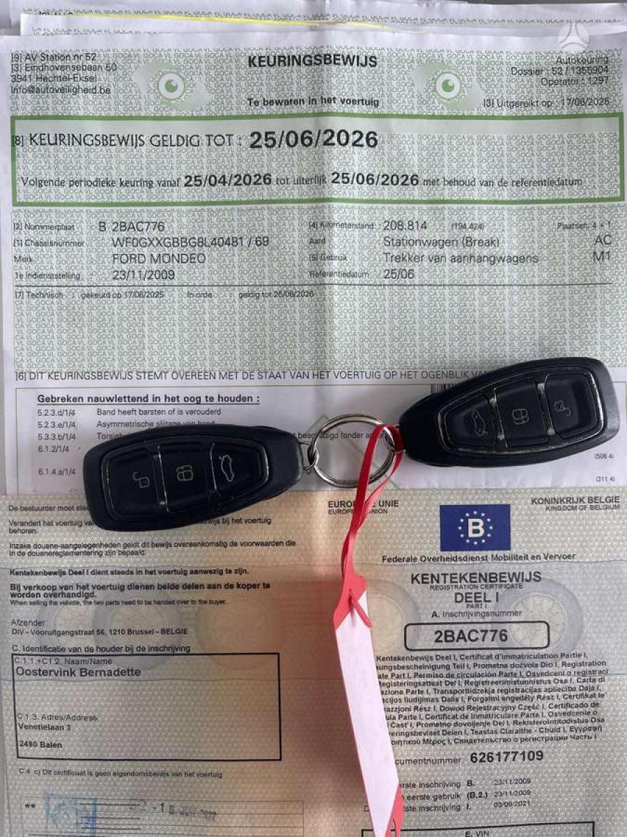 Черный Форд Мондео 2009 в Каунас, объемом двигателя 1.75 л и пробегом 220 тыс. км за 2450 €, фото 18 на AUTOMOTO.COM.LV
