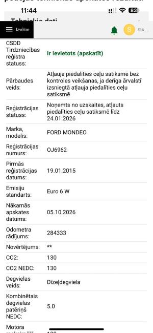 Black Ford Mondeo 2015 in Jurmala, with an engine capacity of 2.00 L and mileage of 284 thousand km for 8995 €, photo 35 on AUTOMOTO.COM.LV