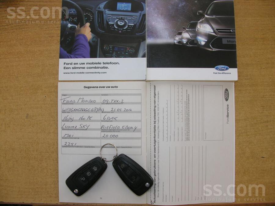 Brūns Ford Mondeo 2012 Rīga, ar dzinēja tilpumu 1.60 L un nobraukumu 229 tūkst. km par 4750 €, foto 19 vietnē AUTOMOTO.COM.LV